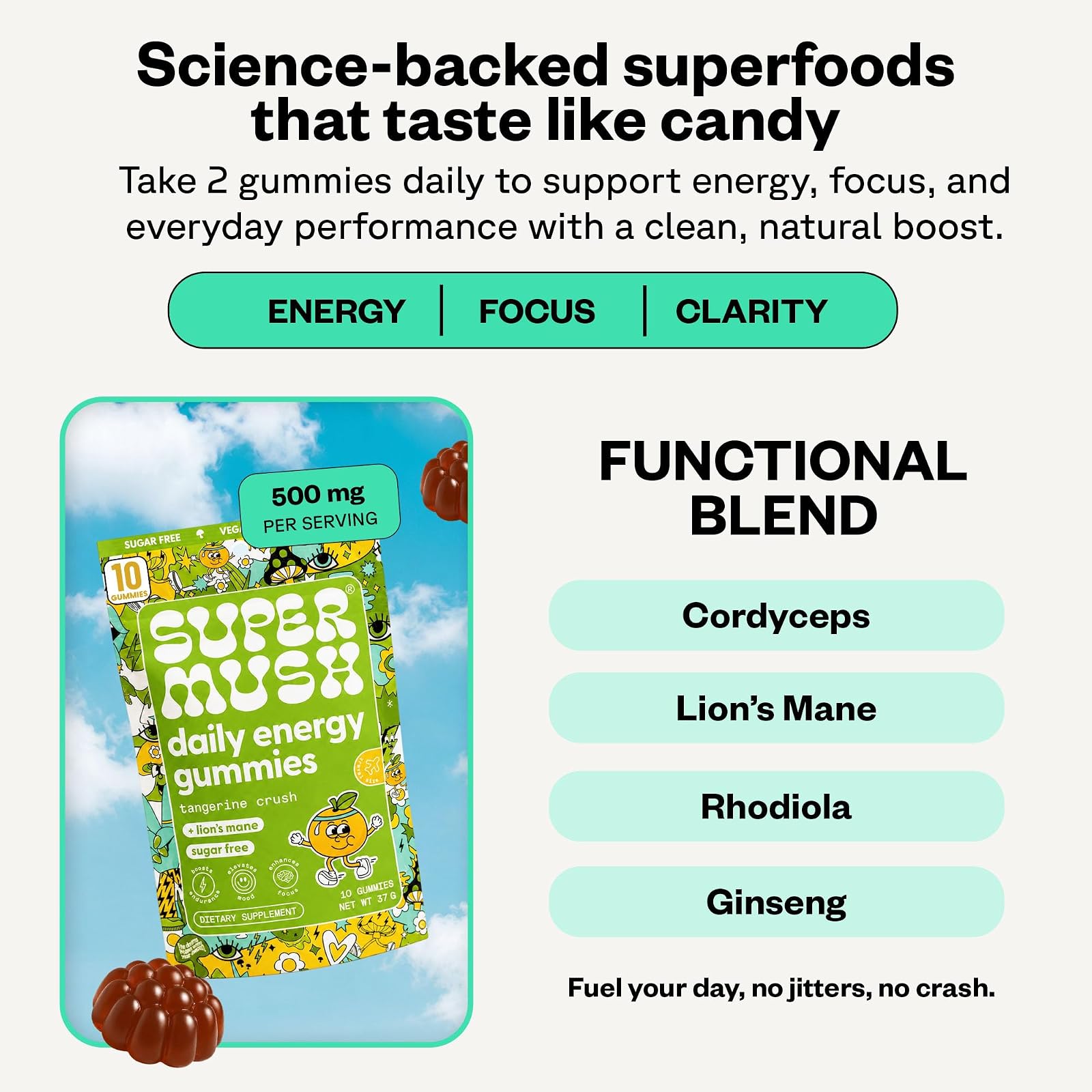 SuperMush gummies for mental clarity