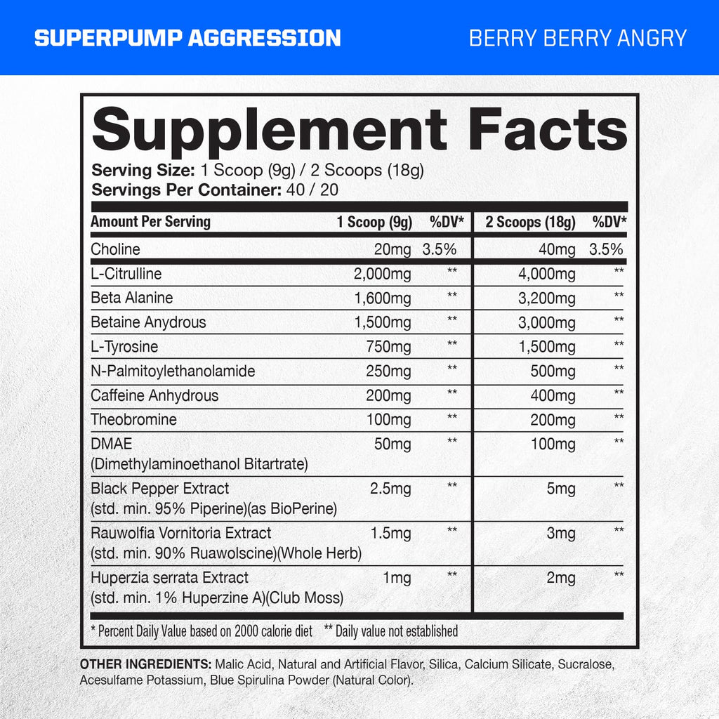 SuperPump Aggression pre-workout for endurance