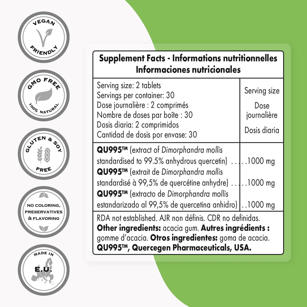 Supersmart quercetin tablets for allergies