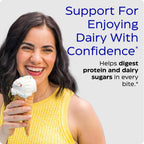 Support for dairy digestion enzymes