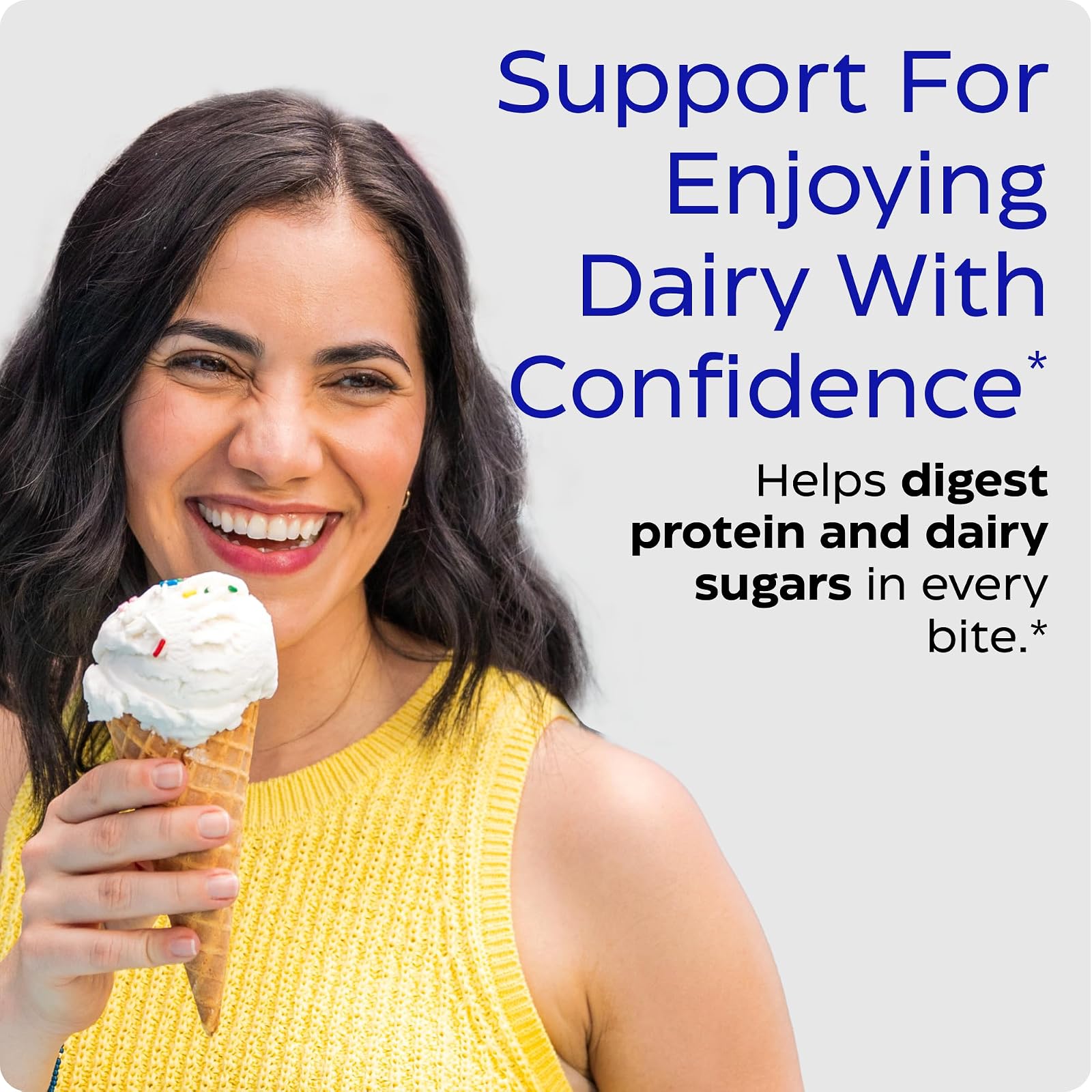 Support for dairy digestion enzymes