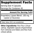 support healthy fat digestion Lipase Formula