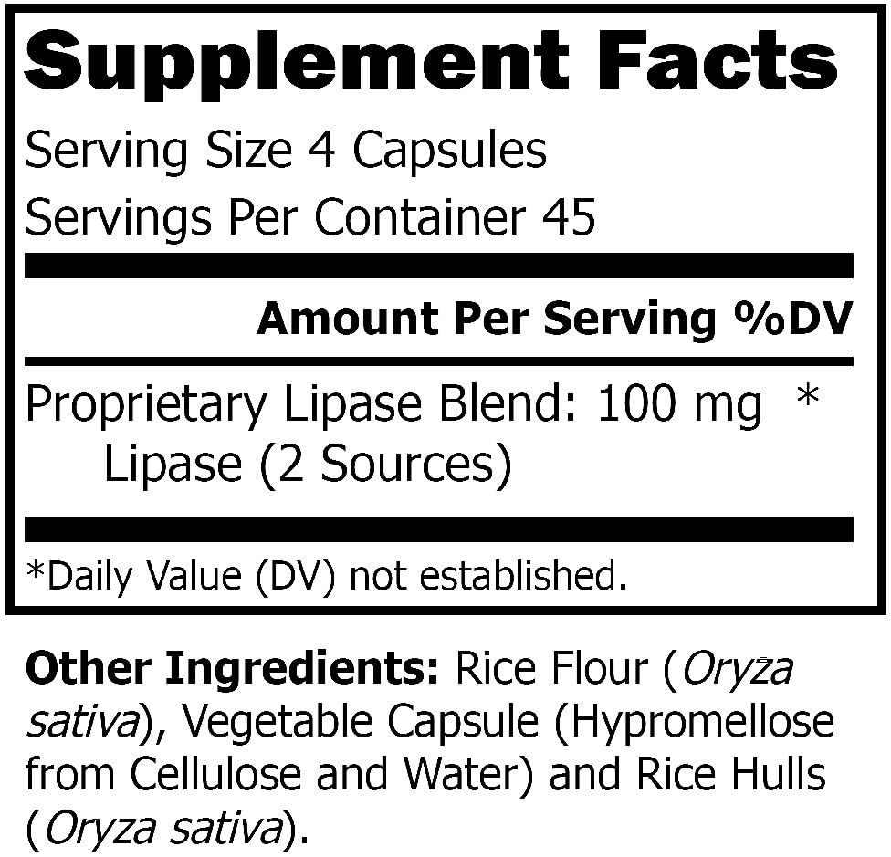 support healthy fat digestion Lipase Formula