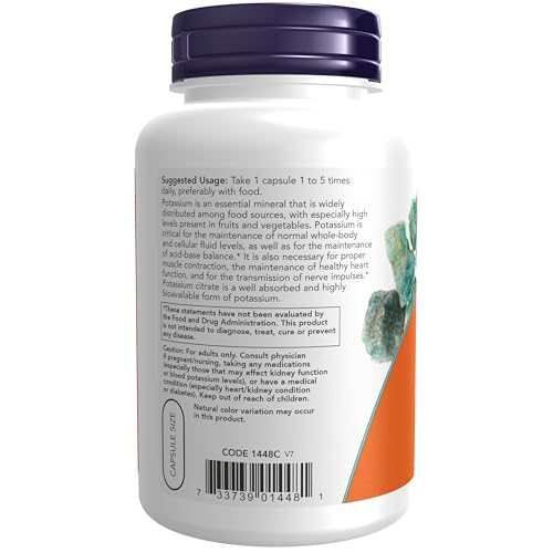 support potassium levels with NOW capsules