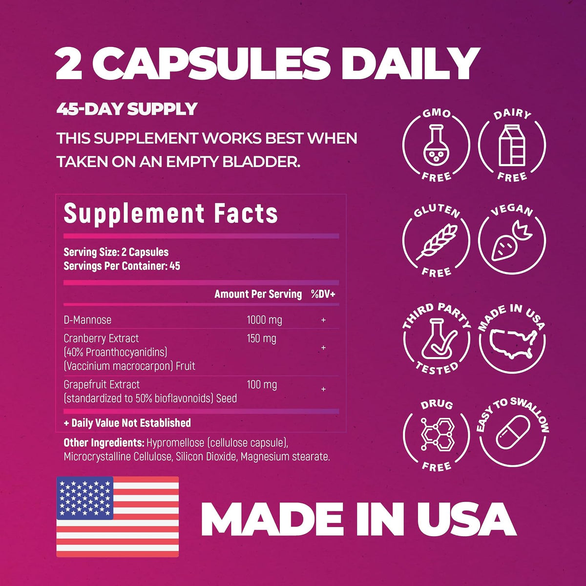 Support urinary tract health with D-Mannose