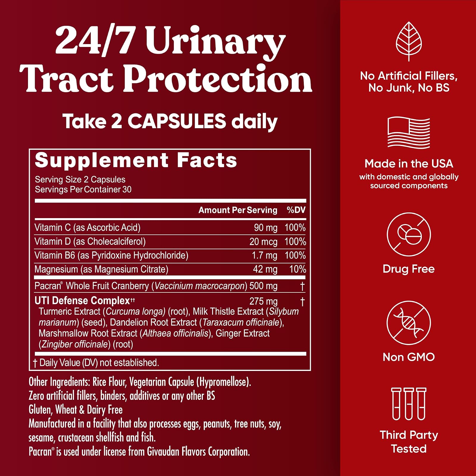 Support urinary tract with cranberry