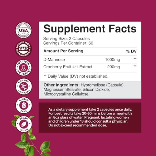 supportive D Mannose and cranberry blend