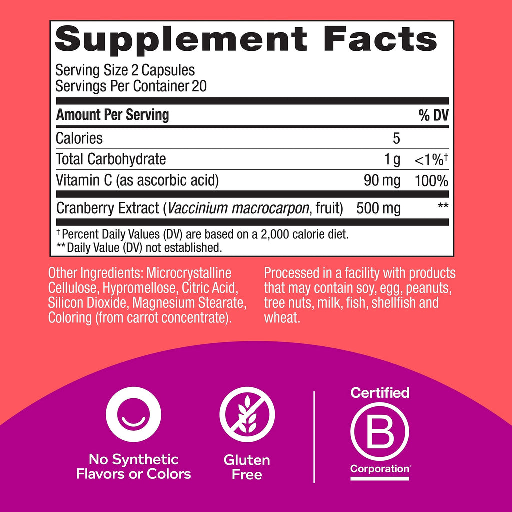supports bladder health with cranberry