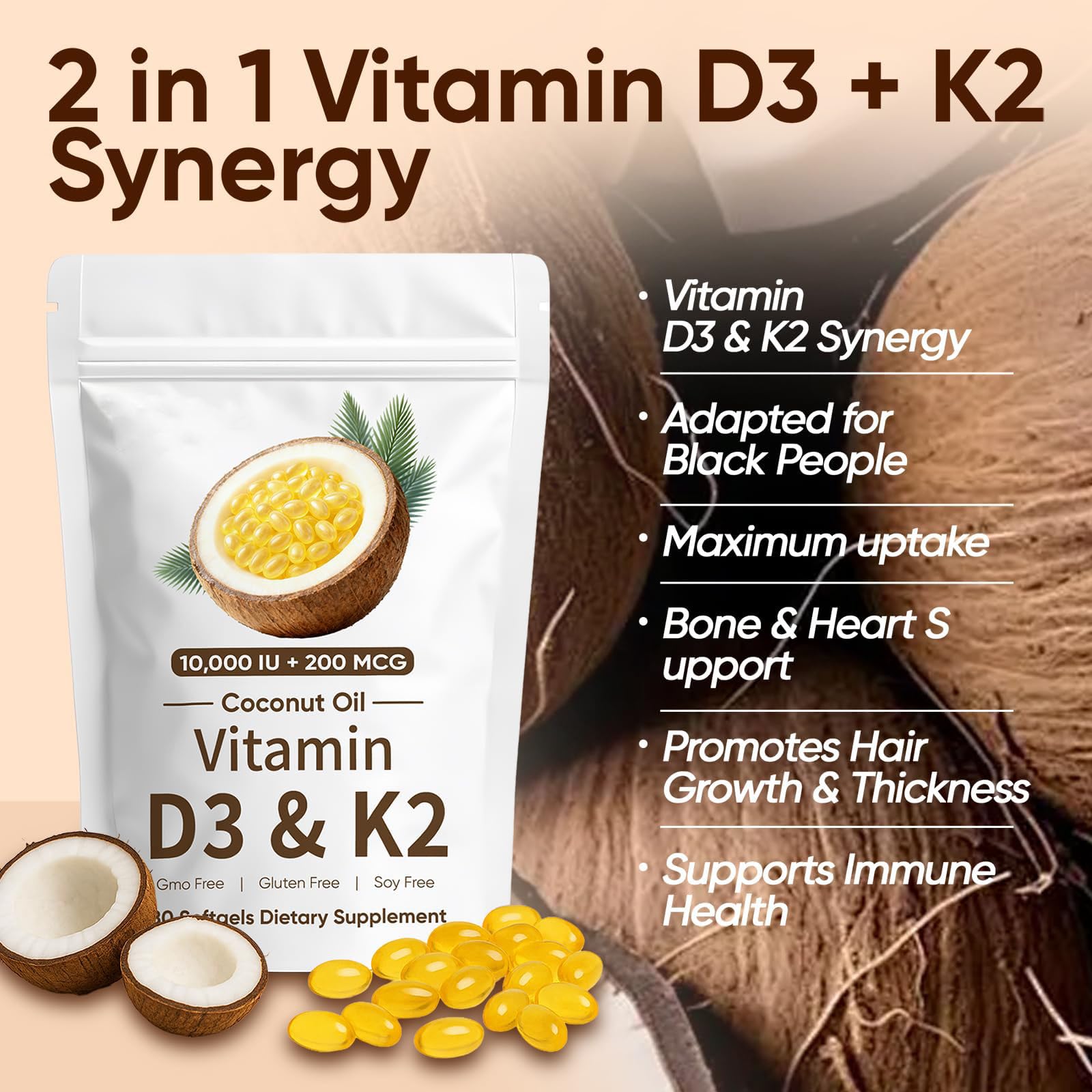 supports bone health with D3 K2