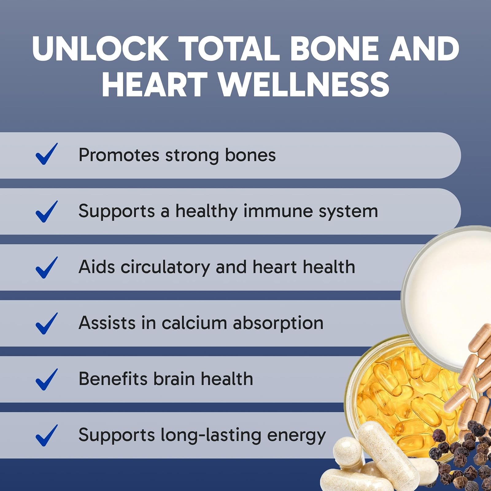 supports bone health with K2 D3