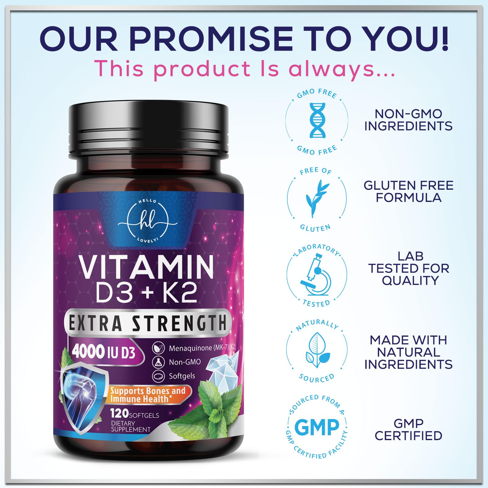 Supports bone health with K2