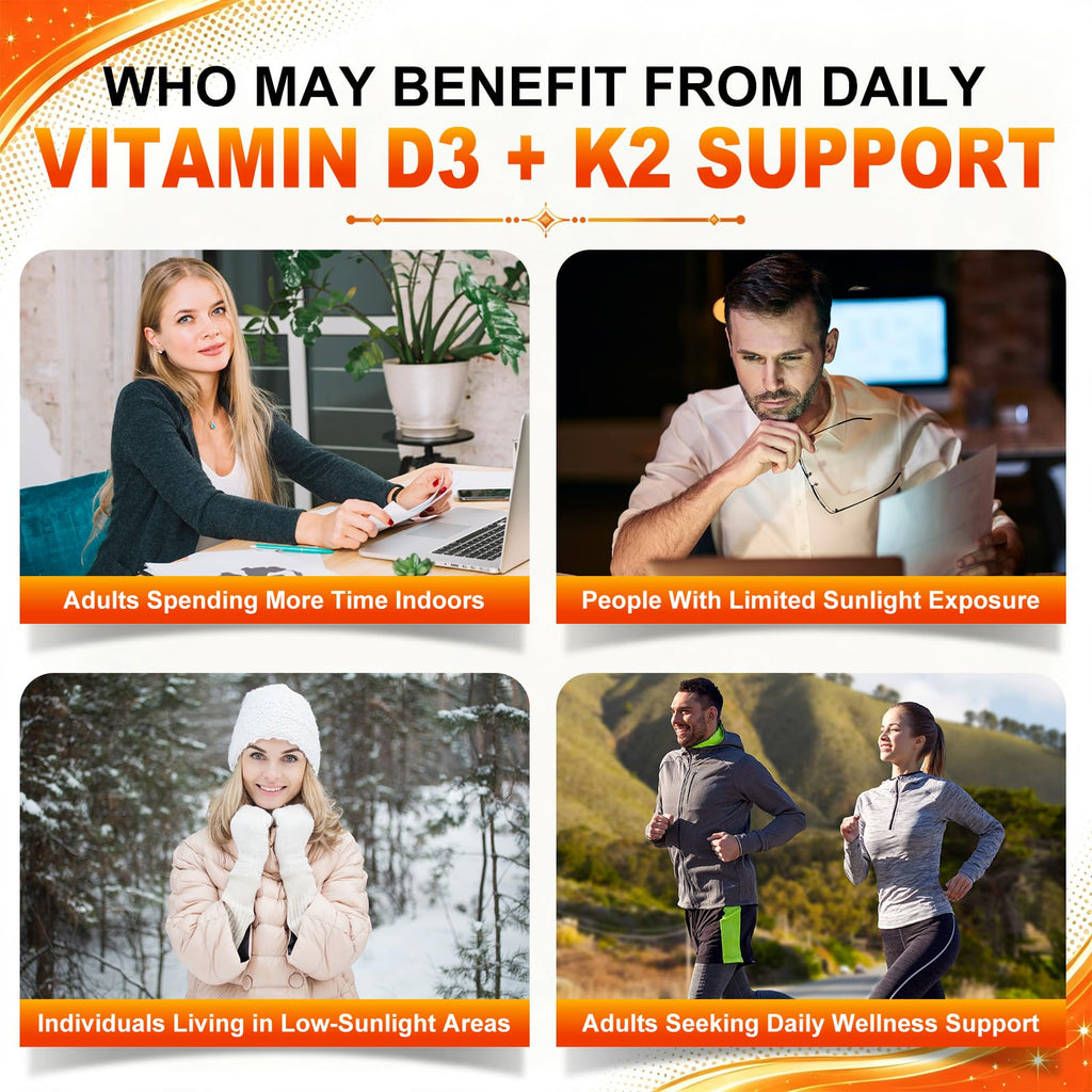 Supports bone health with Vitamin D3 K2