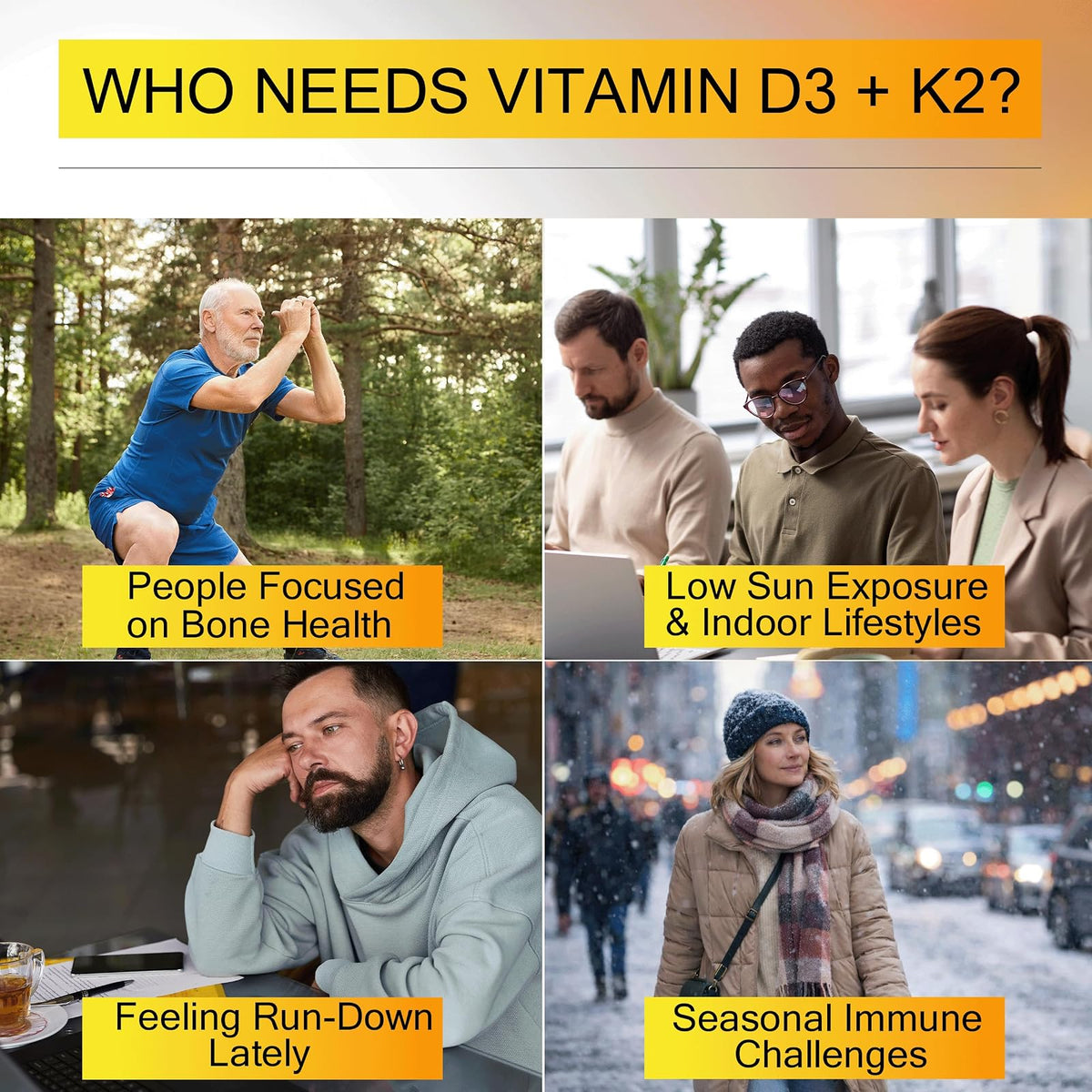 Supports bone health with Vitamin D3