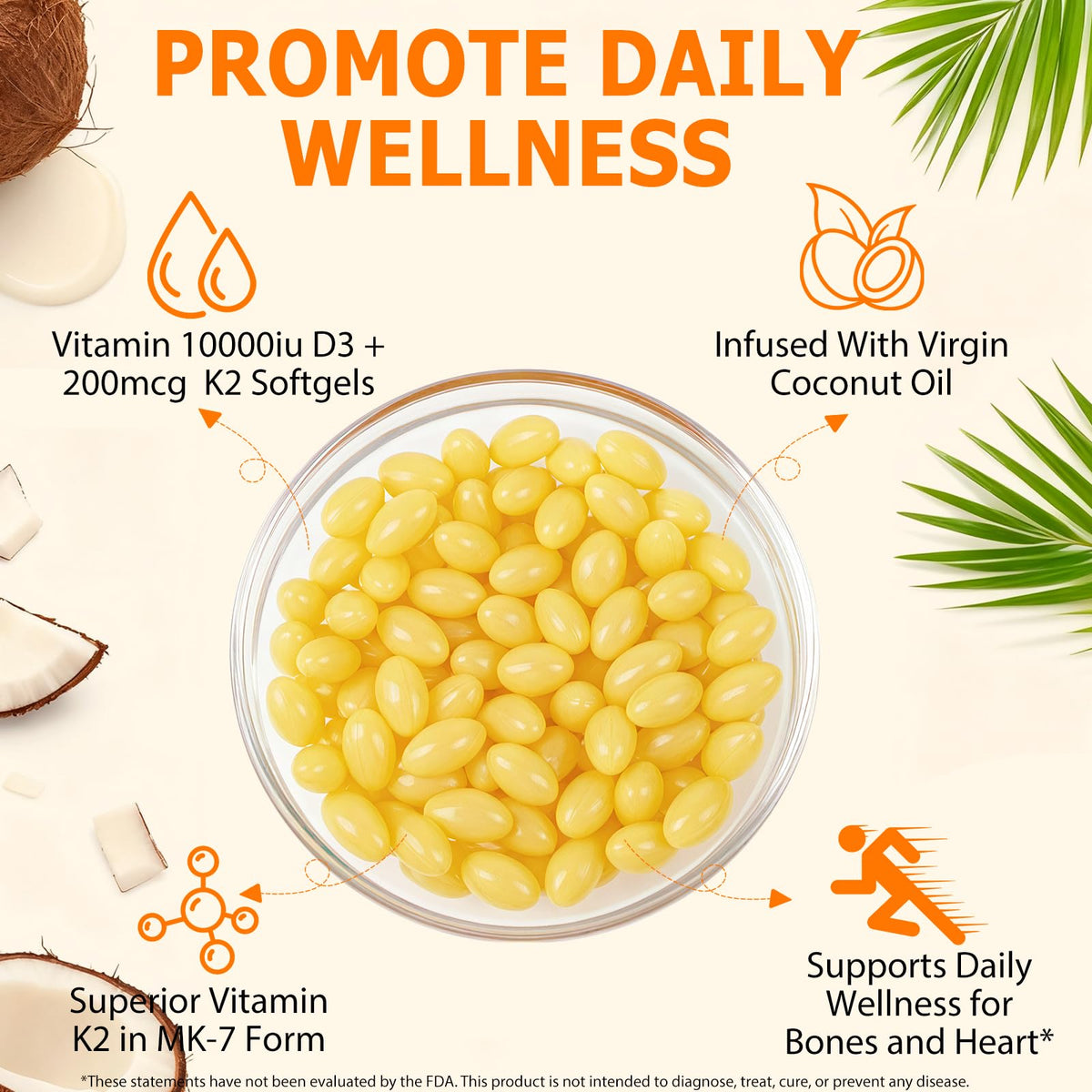 Supports bone health with Vitamin D3