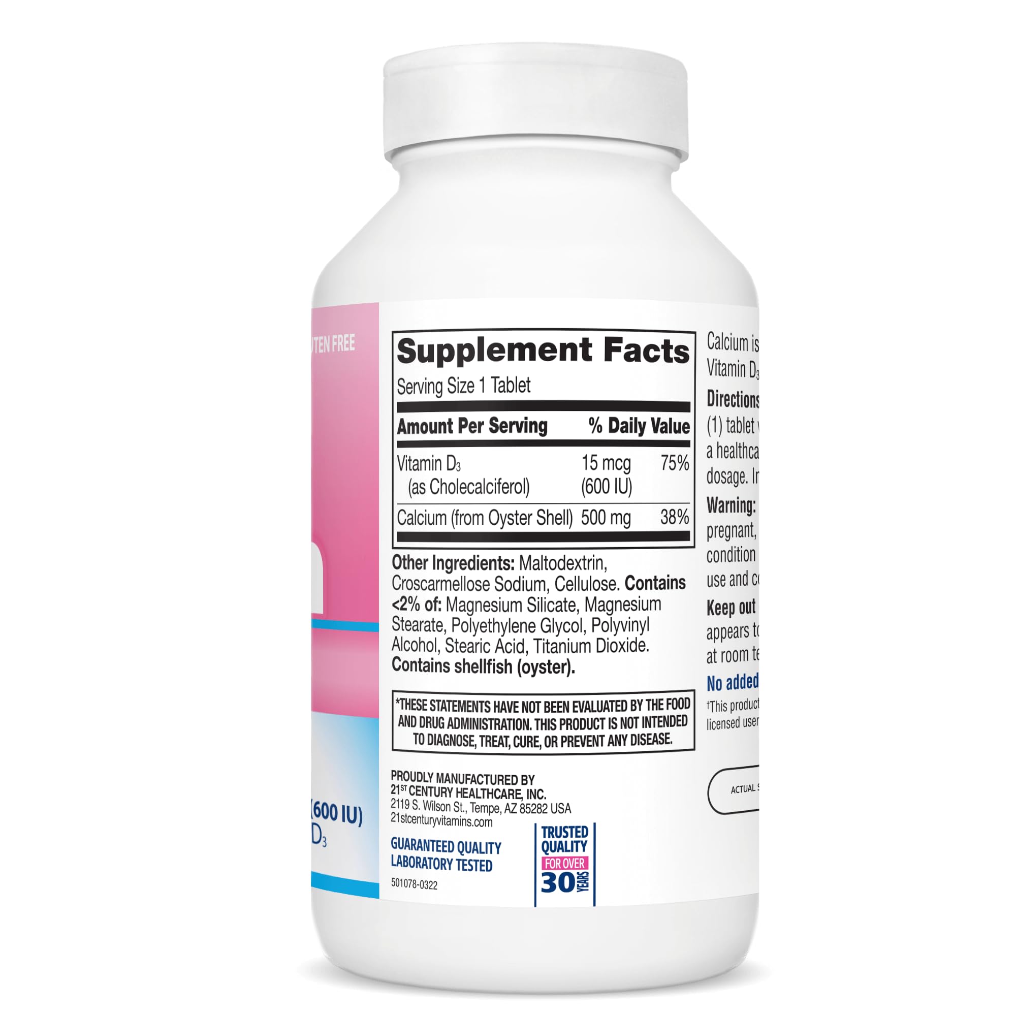 Supports bone health with vitamin D3