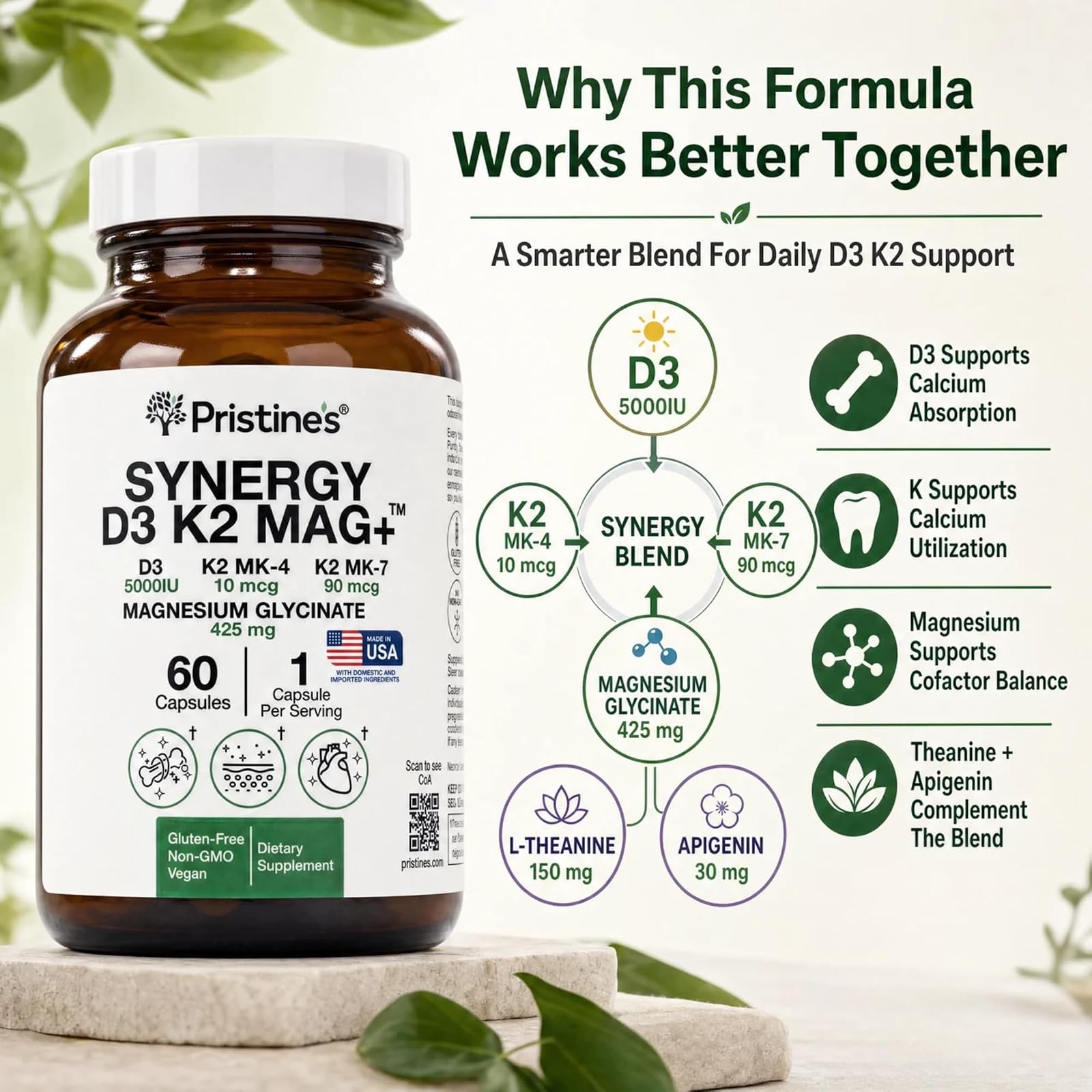 Supports bone health with Vitamin D