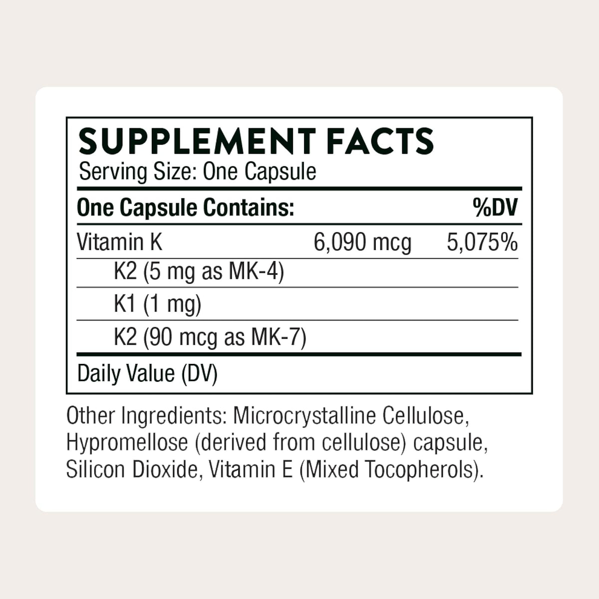 supports bone health with vitamin K
