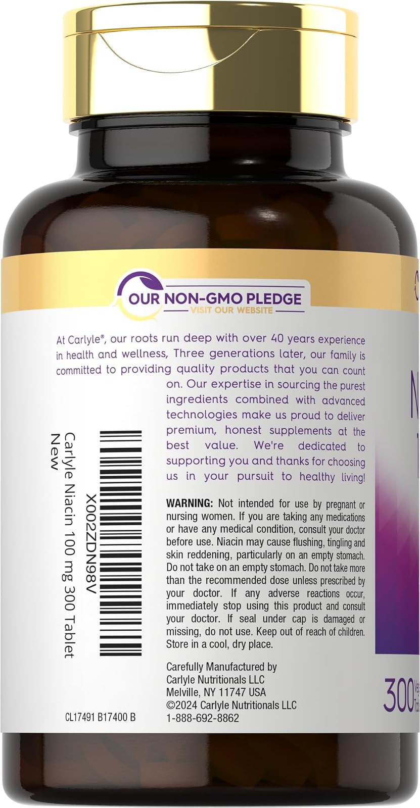 Supports cardiovascular health with niacin