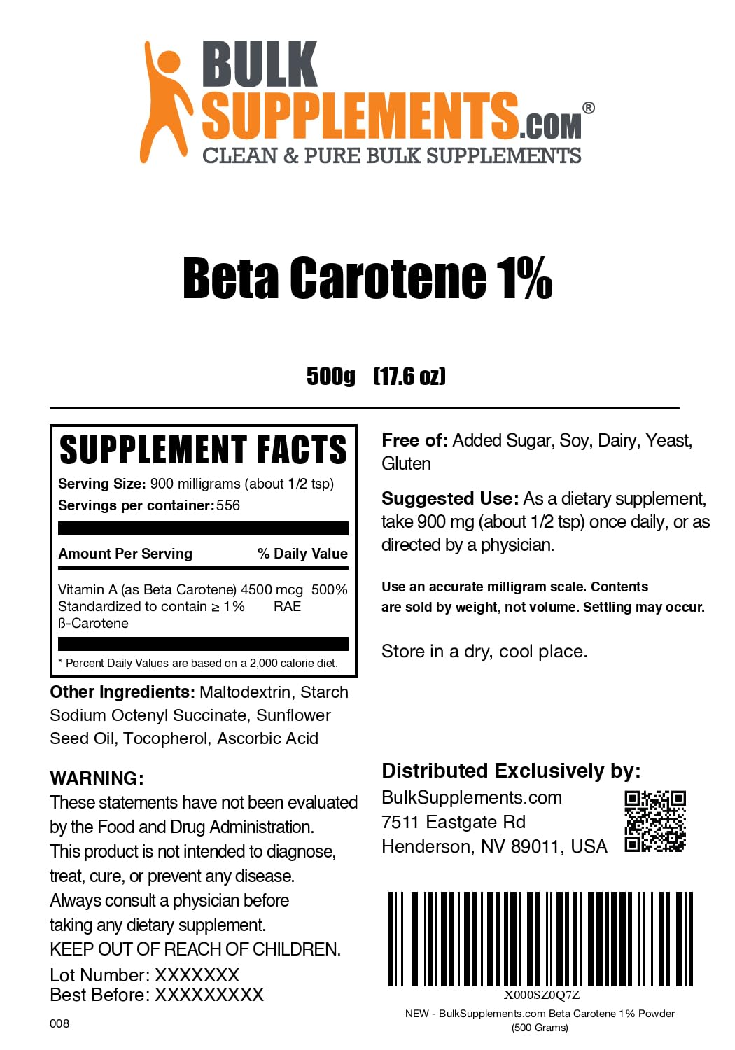 Supports eye health with beta carotene