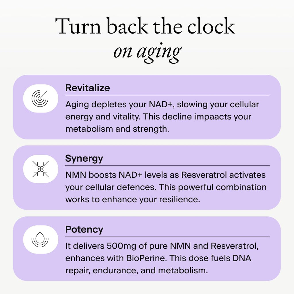 Supports healthy aging with NMN