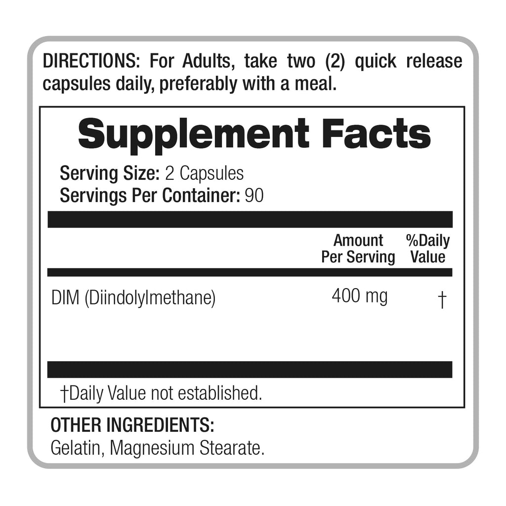 Supports healthy estrogen metabolism DIM