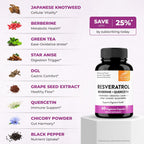 Supports heart health with Resveratrol