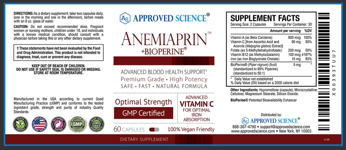 supports hemoglobin and blood oxygen