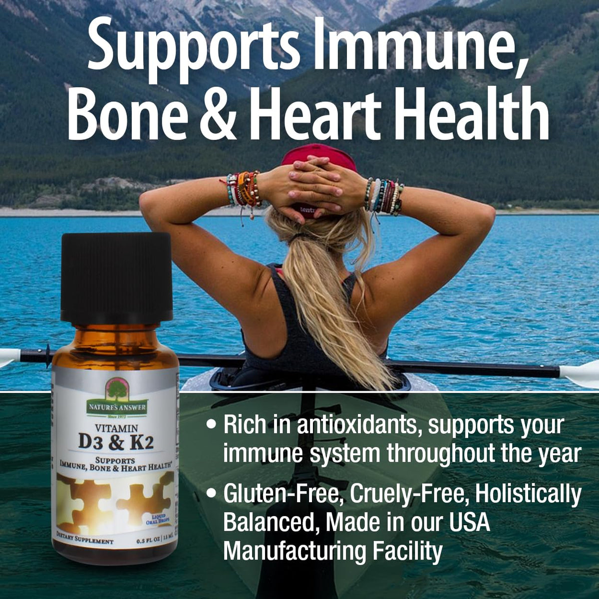 Supports immune health with Vitamin D3