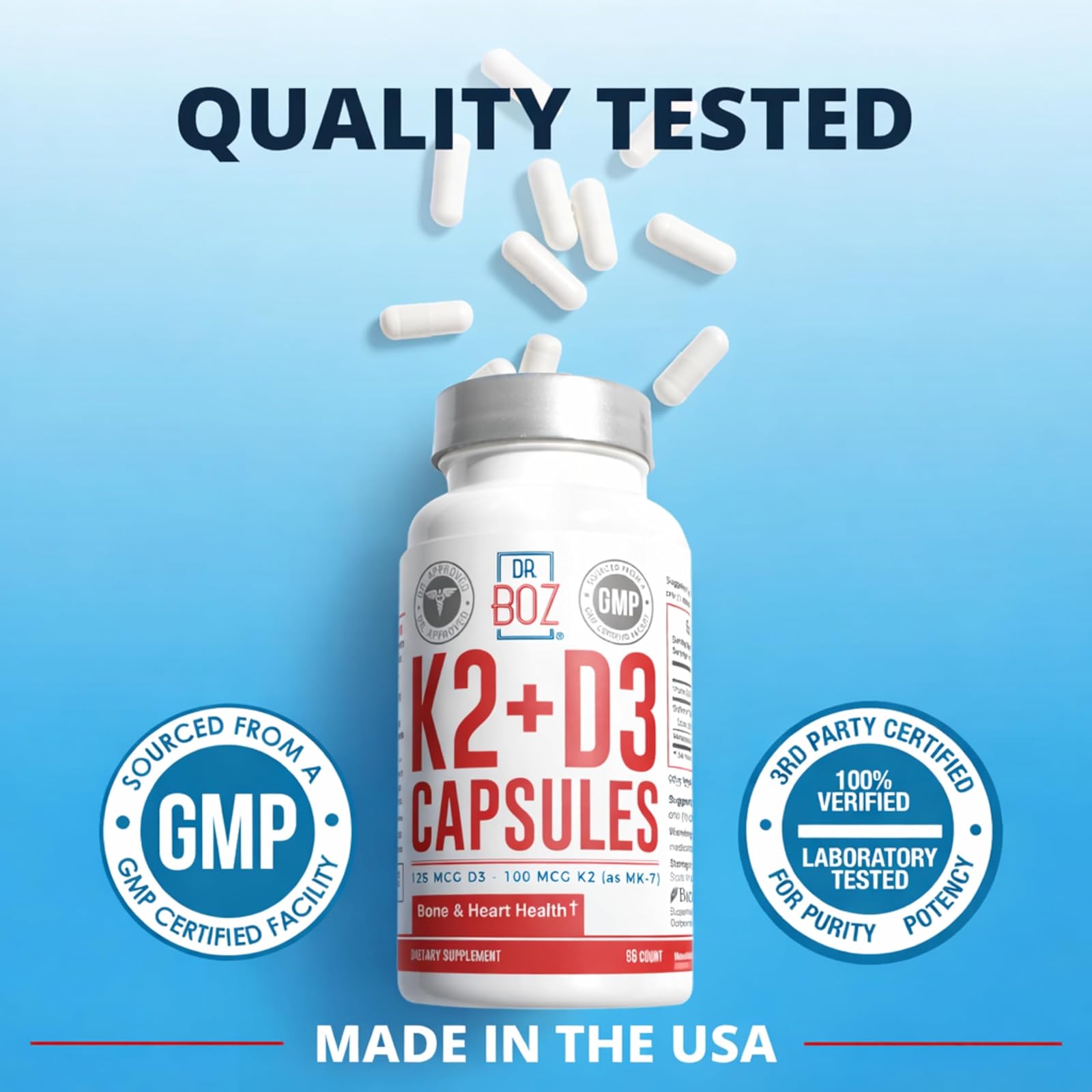 Supports immune system with K2 D3