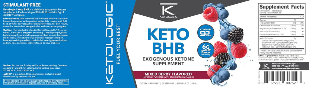 Supports ketogenic diet with BHB