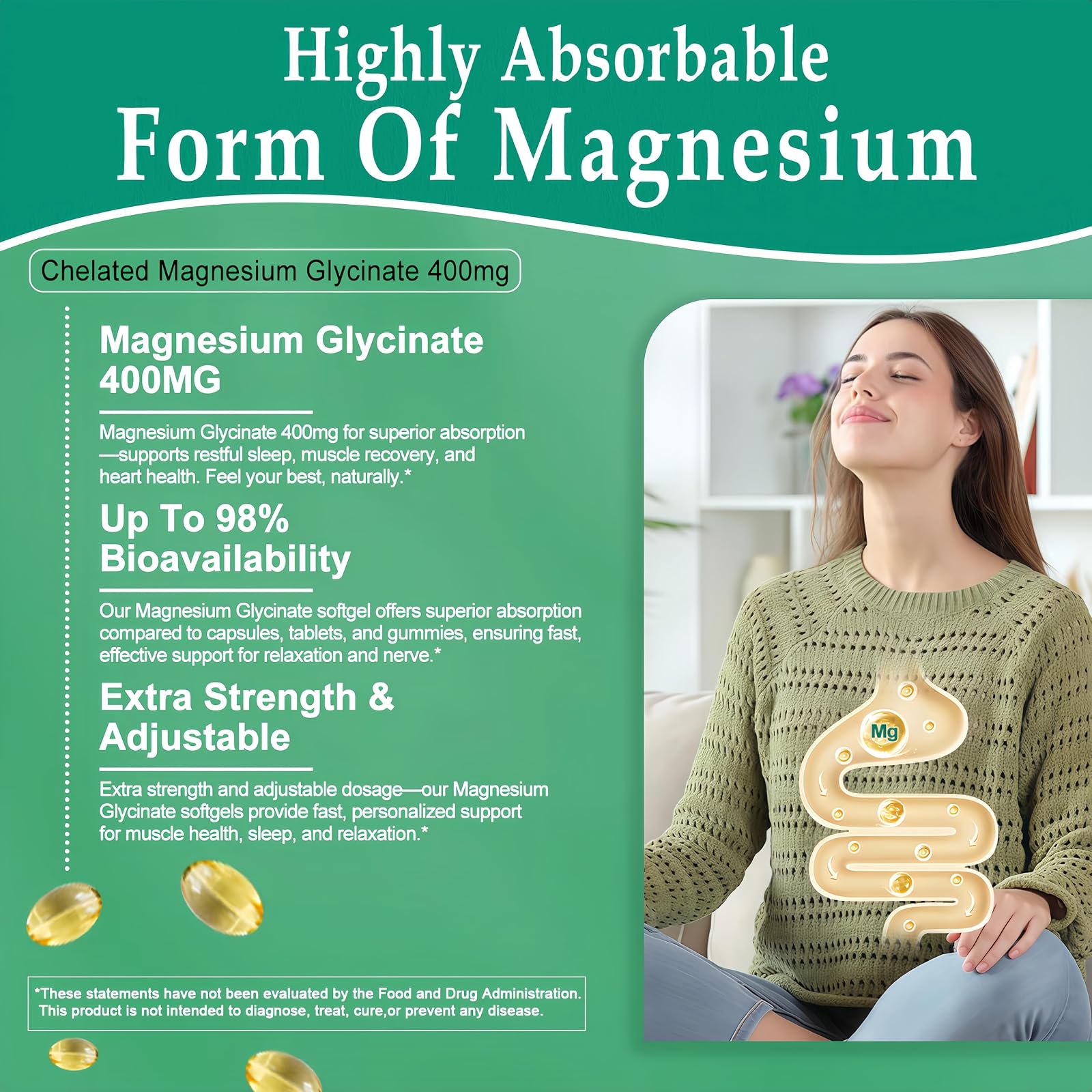 Supports muscle function magnesium glycinate