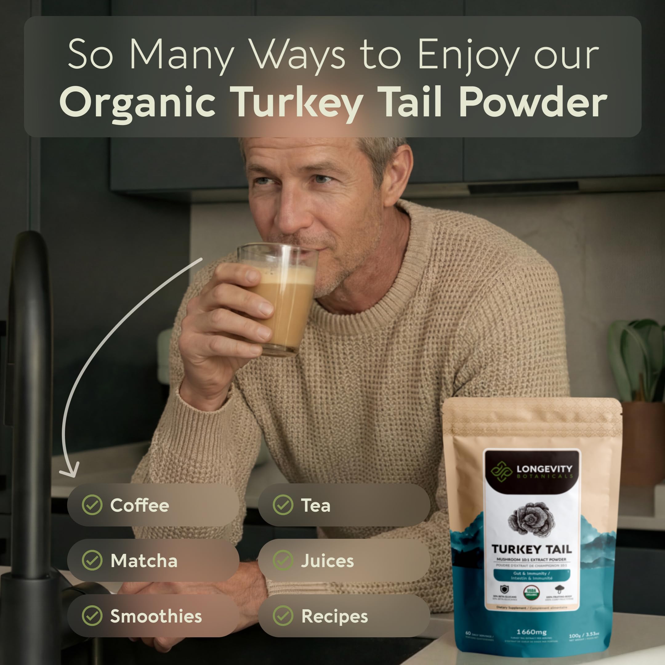supports overall health with mushrooms