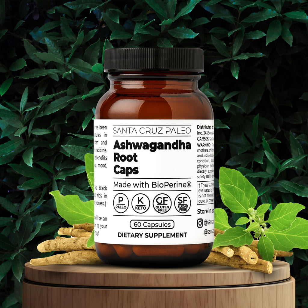 Supports stress relief with ashwagandha root