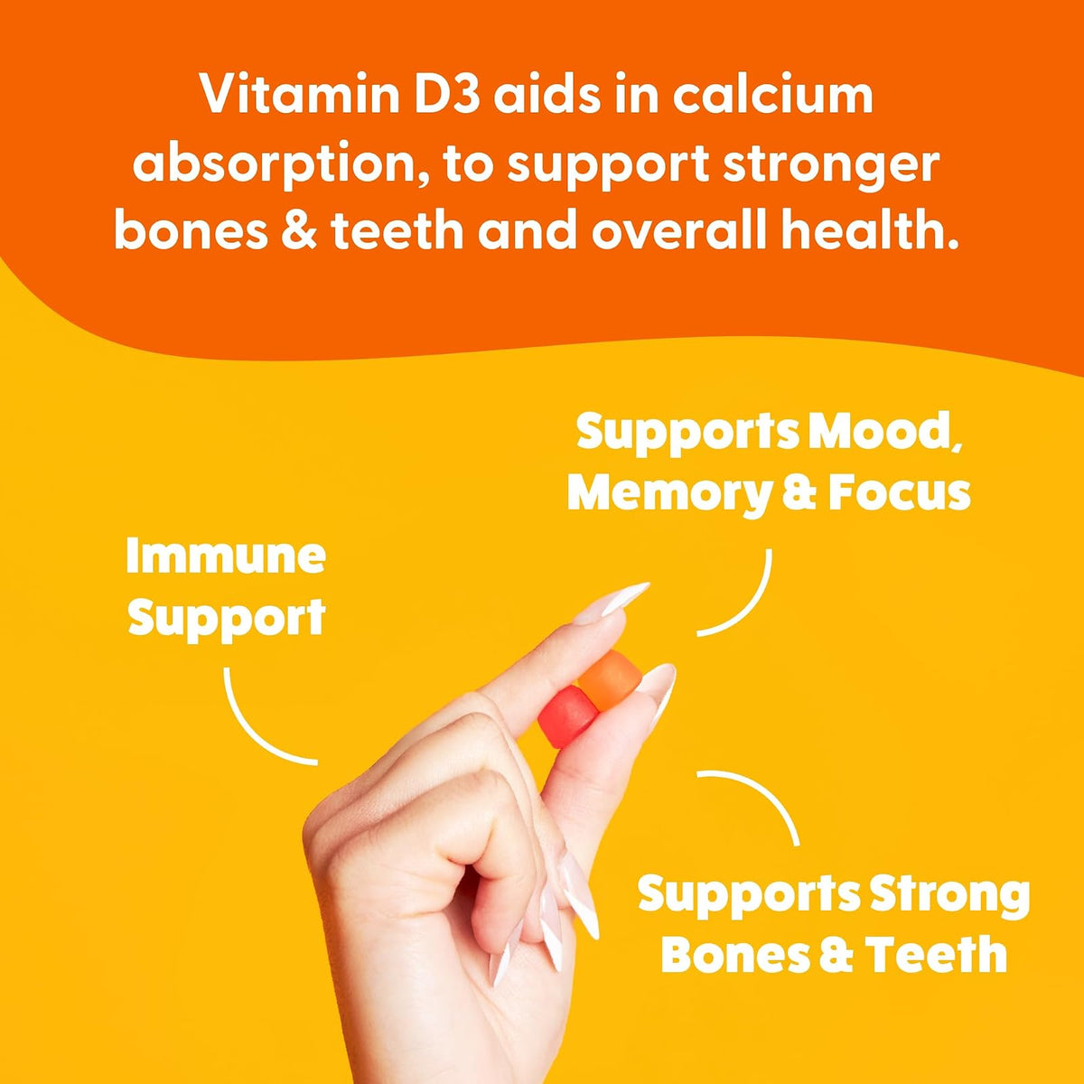 supports strong bones and teeth