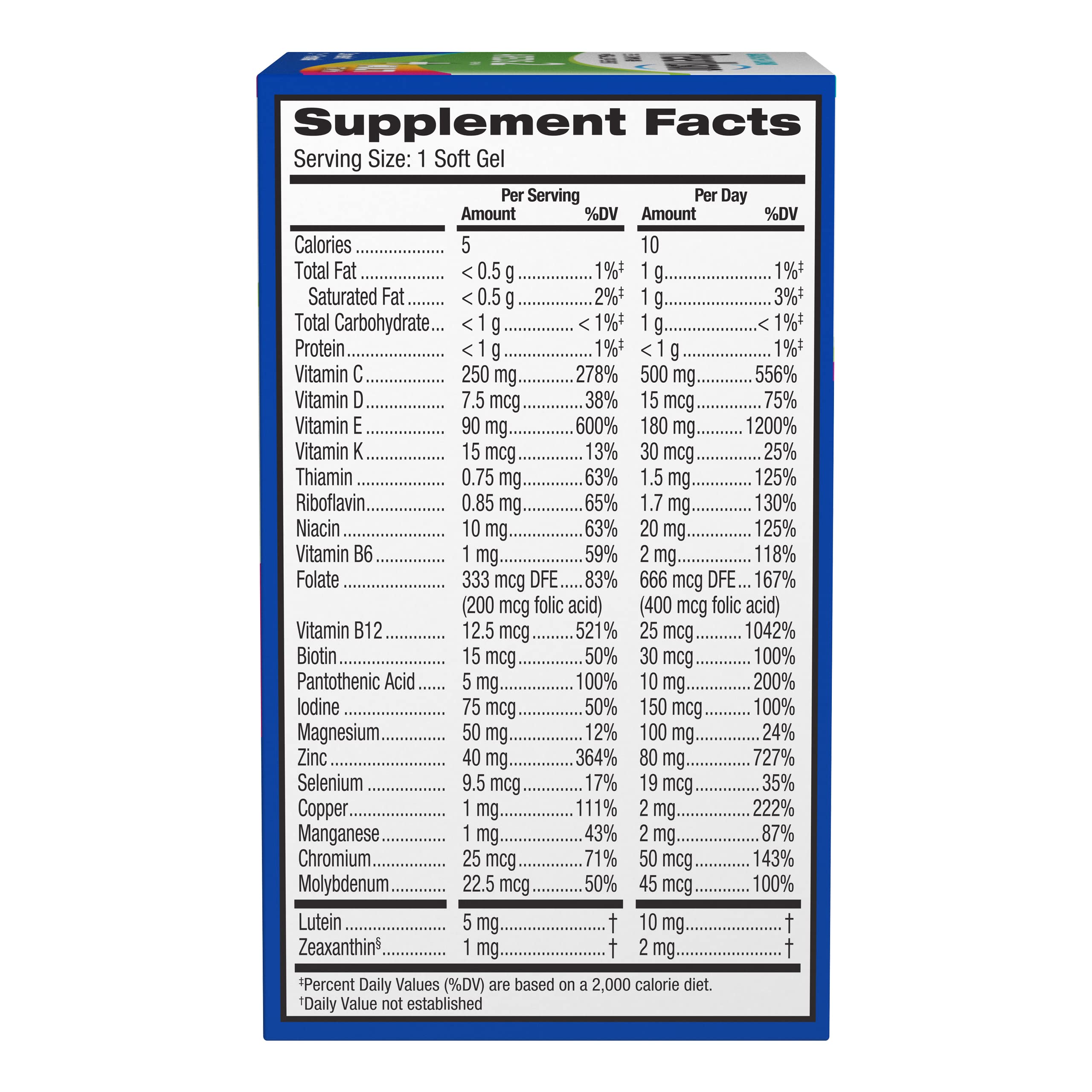supports vision health with vitamins C D E