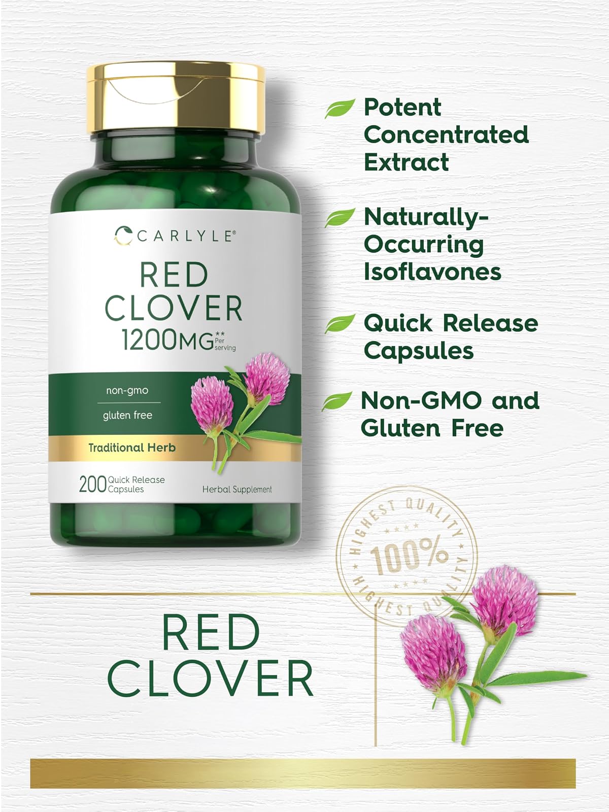 Supports women's health with red clover