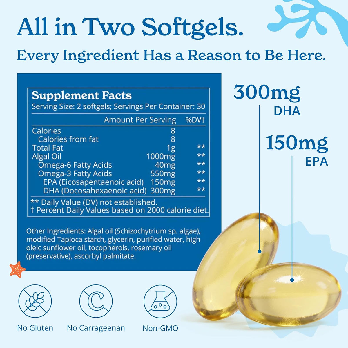 sustainable algae omega supplement
