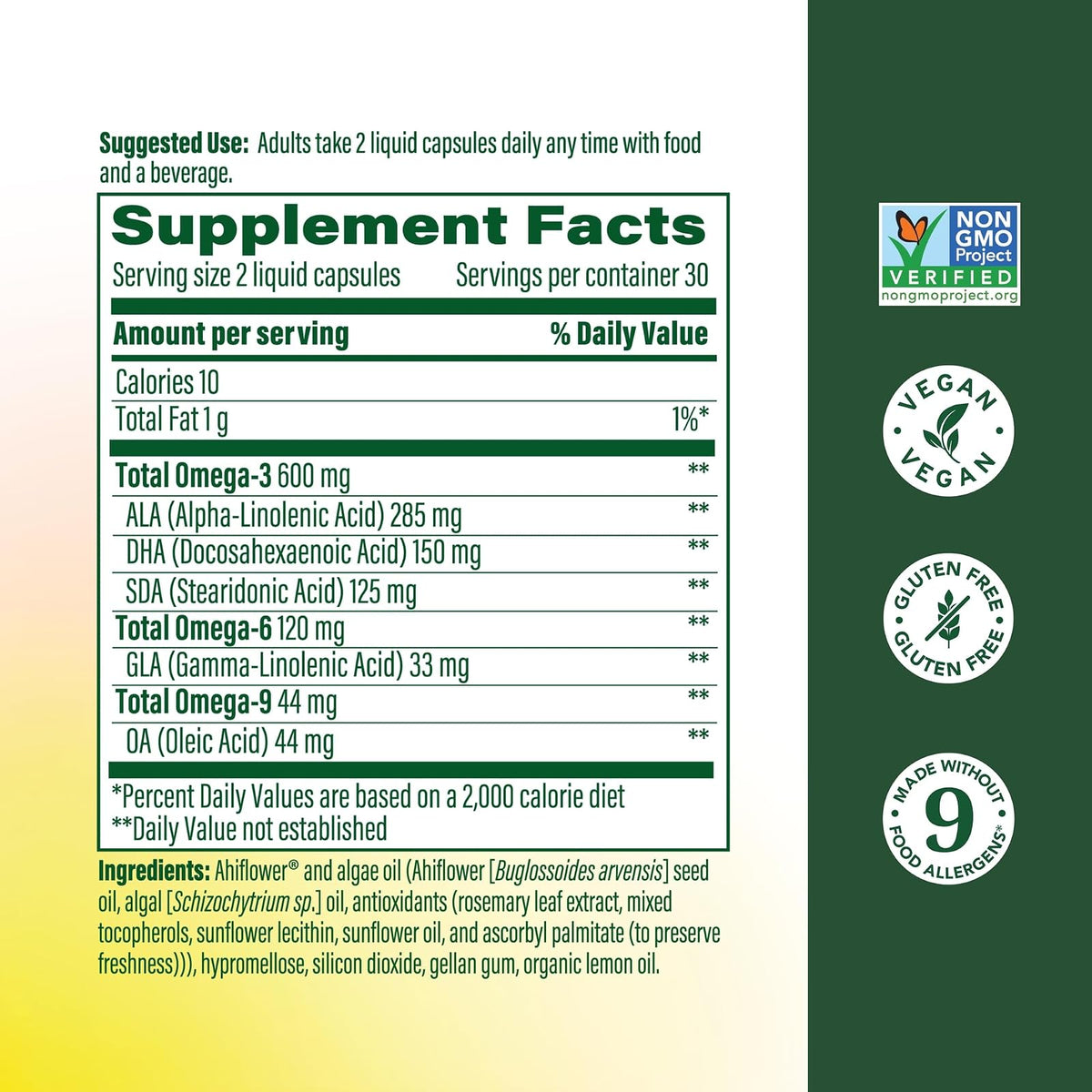 sustainable algae omega supplement