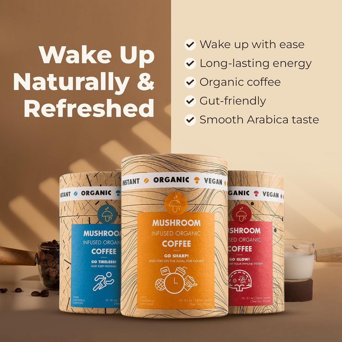 sustainable coffee with Lion's Mane