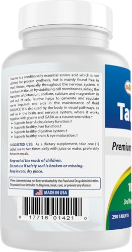 sustainable health with taurine supplements