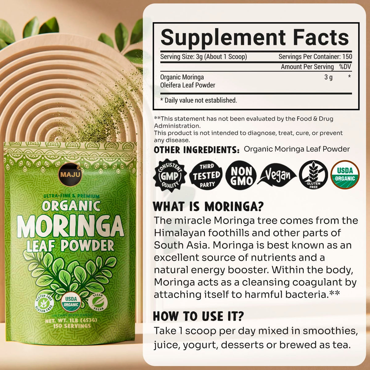 sustainable moringa powder for wellness