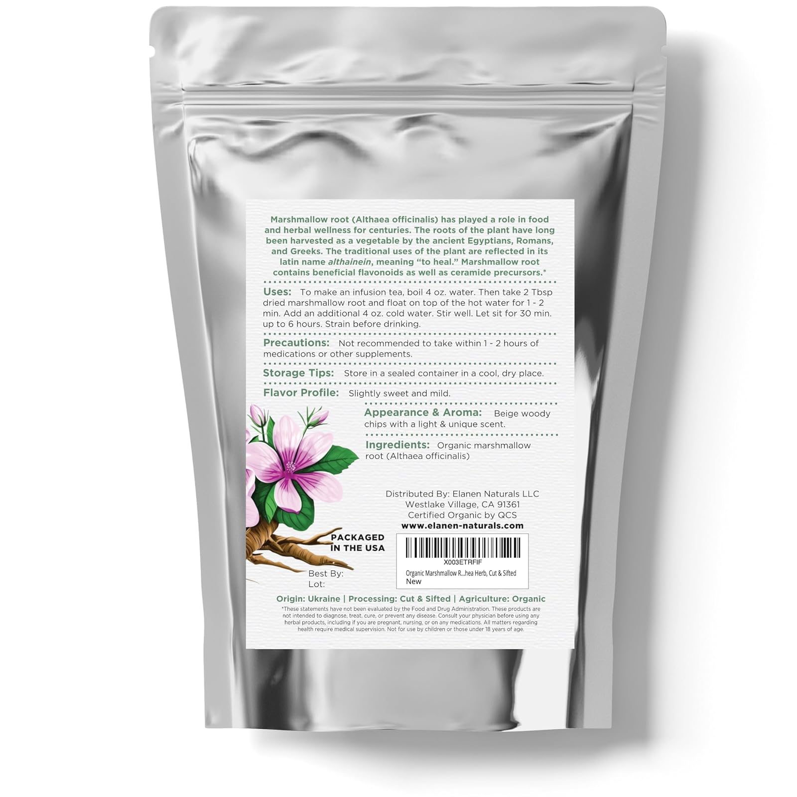 Sustainable sourced marshmallow root for herbalists