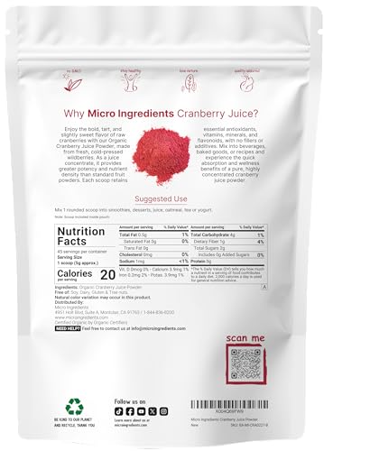 sustainably grown cranberry powder