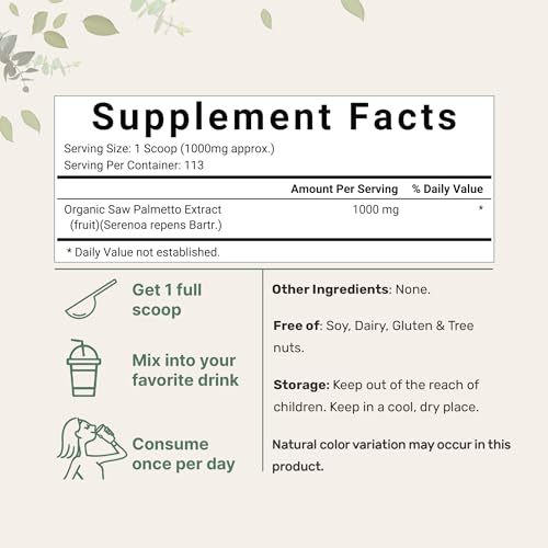 sustainably grown saw palmetto supplement