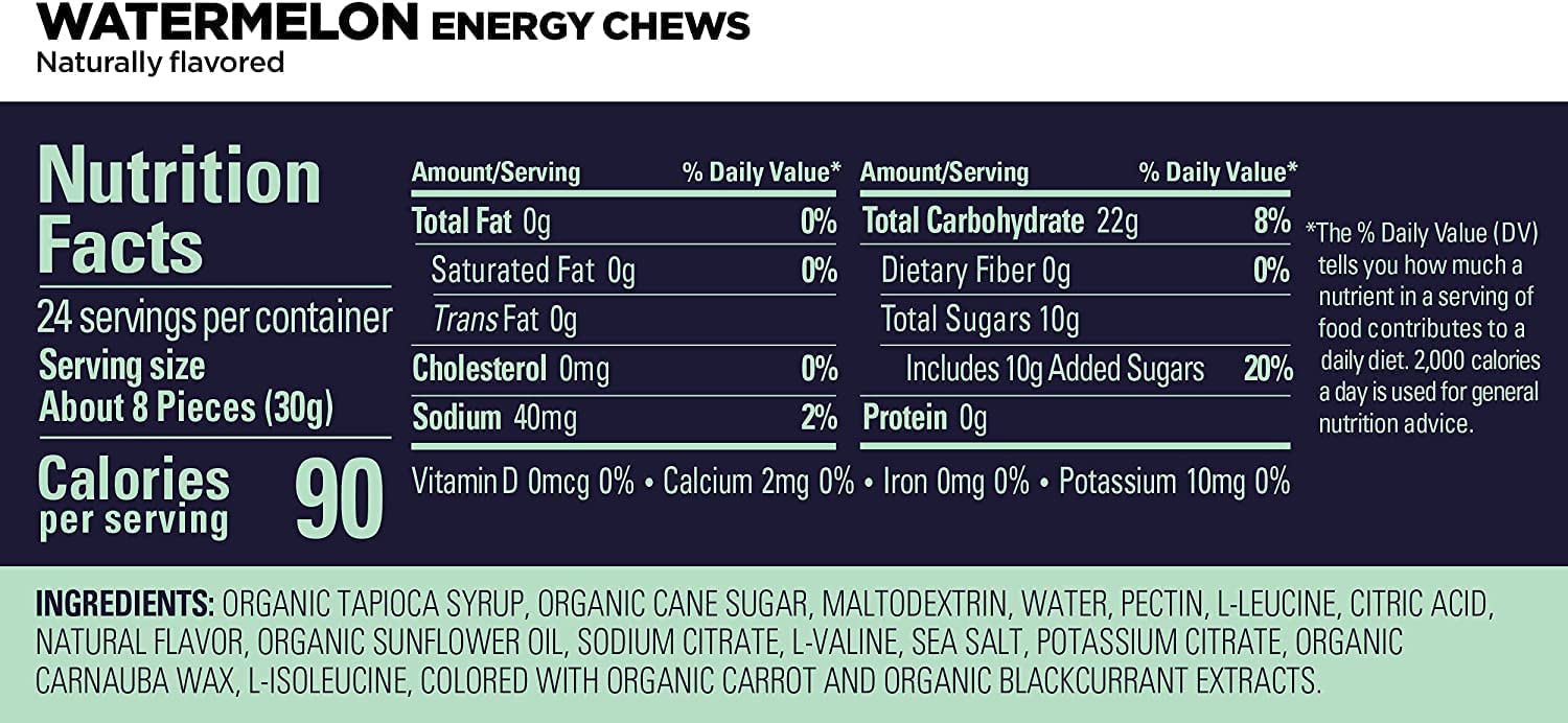 sustained energy with GU chews