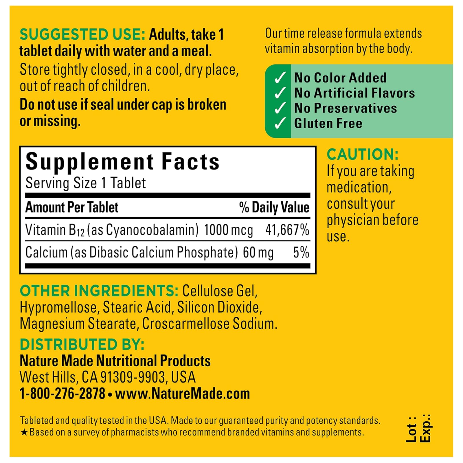 sustained release vitamin B12 tablets