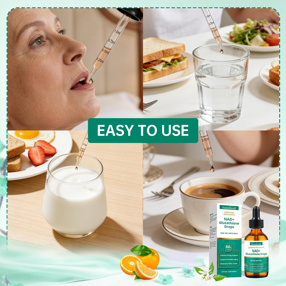 SustainWell liquid drops for overall vitality