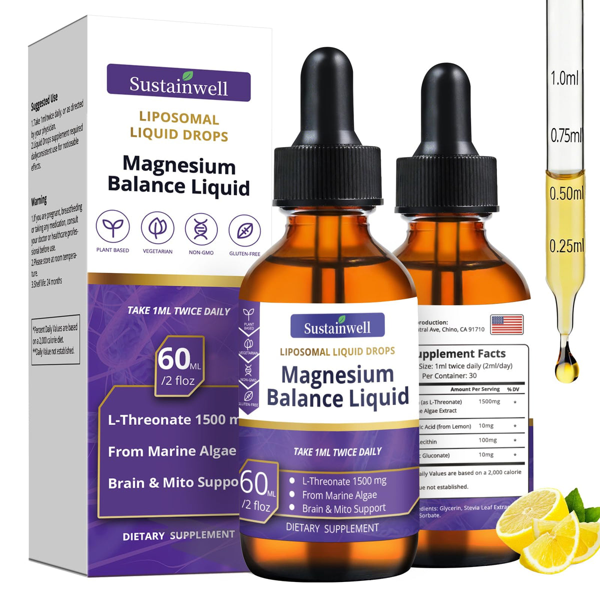 SustainWell magnesium L-Threonate drops