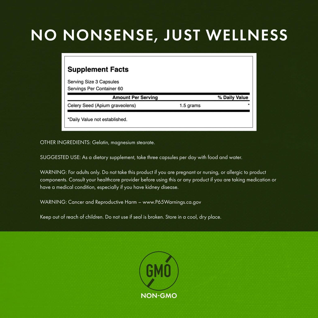 Swanson 500 mg celery seed benefits