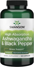 Swanson Ashwagandha capsules for stress relief